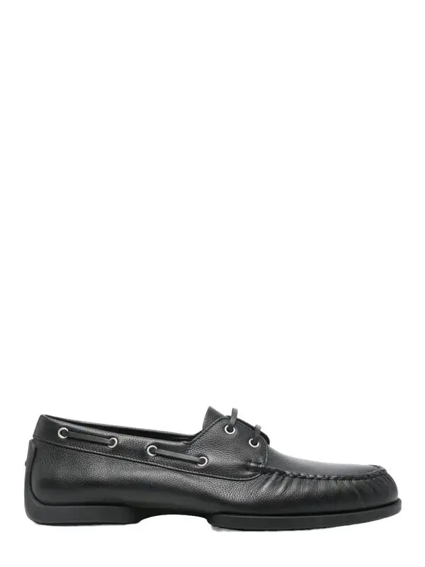 JIL SANDER Eyelet Boat Shoes - Black