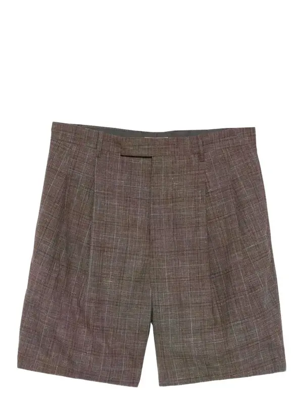 JIL SANDER Check-pattern Shorts - Brown