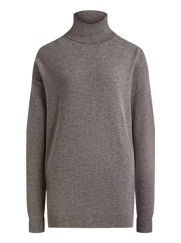 12 STOREEZ Turtleneck Knitted Sweater - Grey