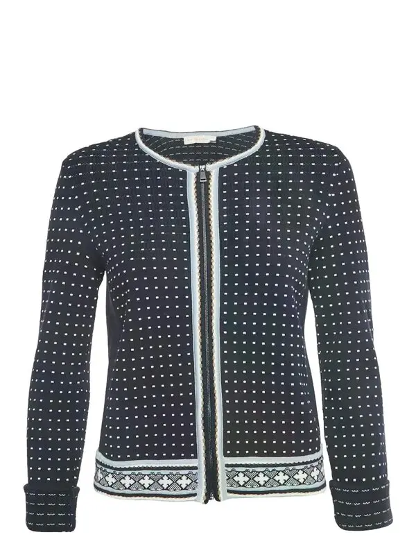 Tory Burch Dotted-pattern Zip-fastening Jacket - Blue