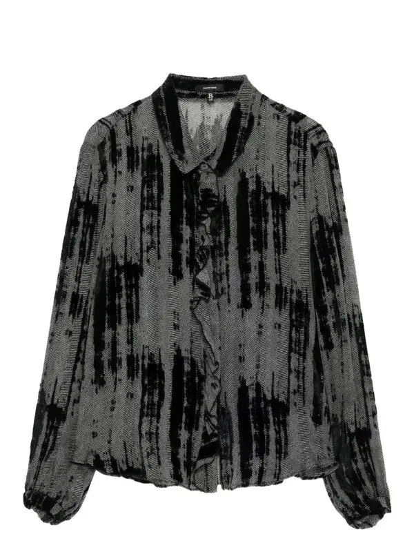 R13 Ruffled Shirt - Black