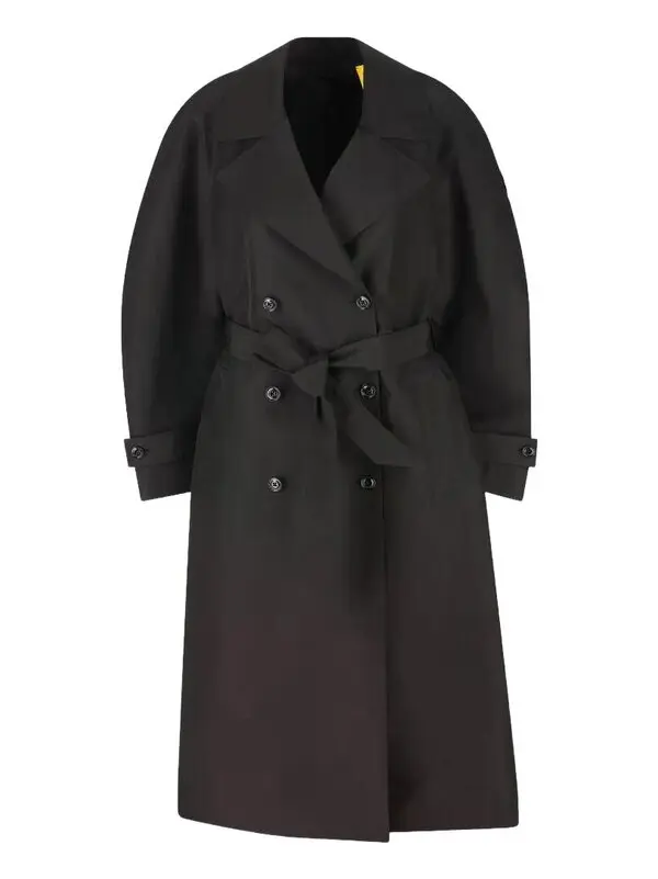 Moncler Double-breasted Belted Coat - Black