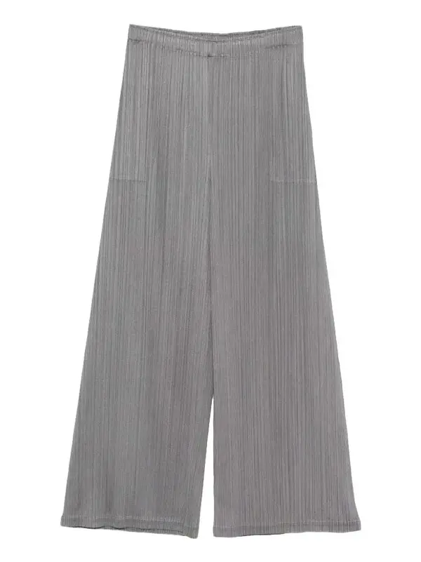 Issey Miyake Pleated Wide Leg Trousers - Grey