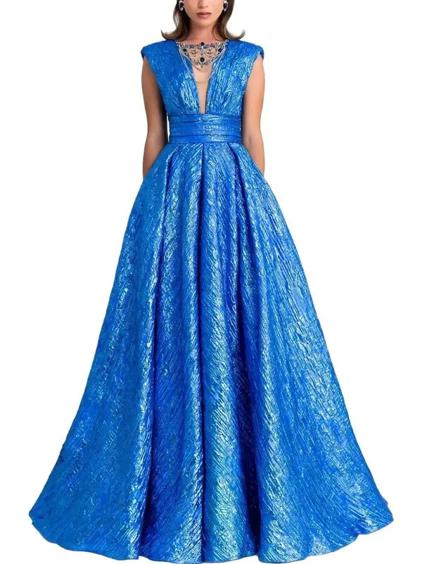 GEMY MAALOUF Princess Maxi Dress - Blue