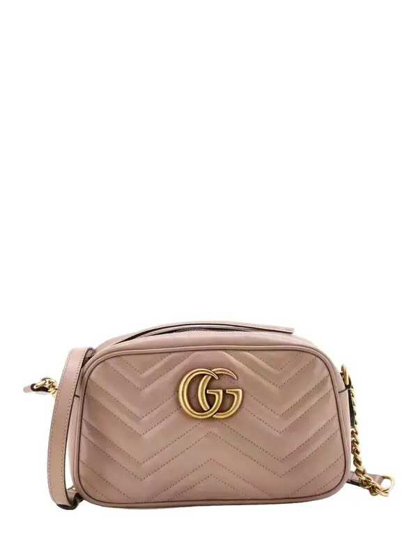 Gucci Gg Marmont Matelassé Leather Super Mini Flap Crossbody Bag - Pink