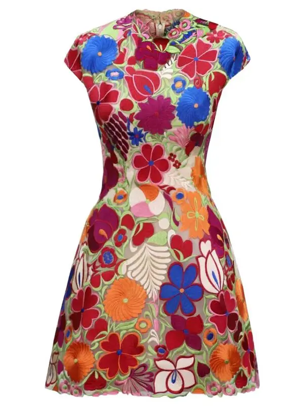 GEMY MAALOUF Floral Print Mini Dress - Red