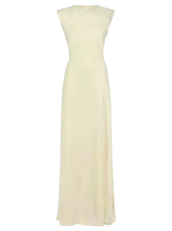 Oddmuse Crepe Draped Maxi Dress - Neutrals