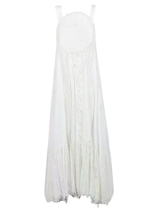 Loewe Lace-detail Maxi Dress - White