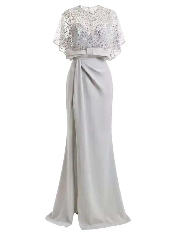 GEMY MAALOUF Beaded Split Maxi Dress - Grey