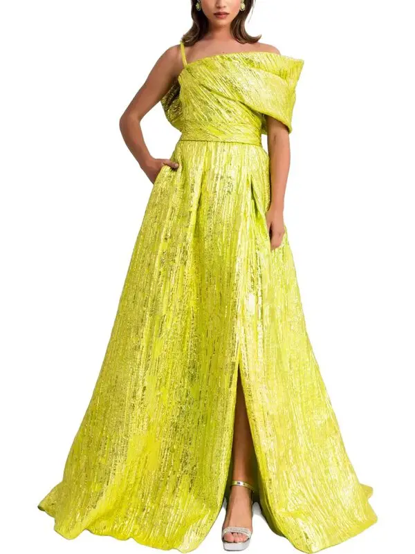 GEMY MAALOUF Back-bow Maxi Dress - Yellow