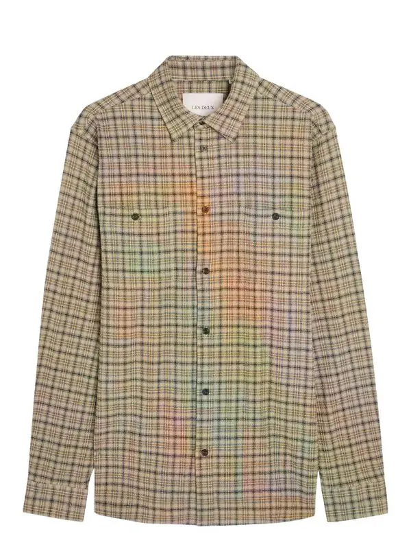 LES DEUX Checked Chest-pocket Shirt - Neutrals