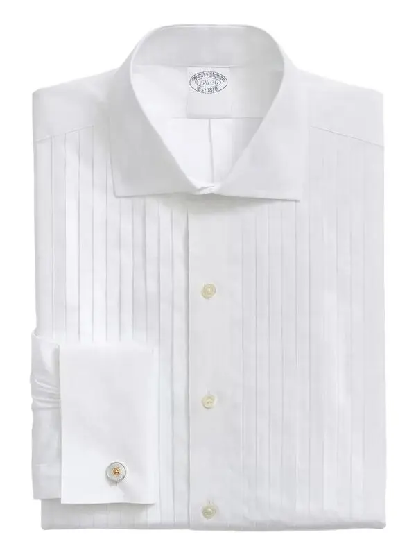 Brooks Brothers Pleated Shirt - White