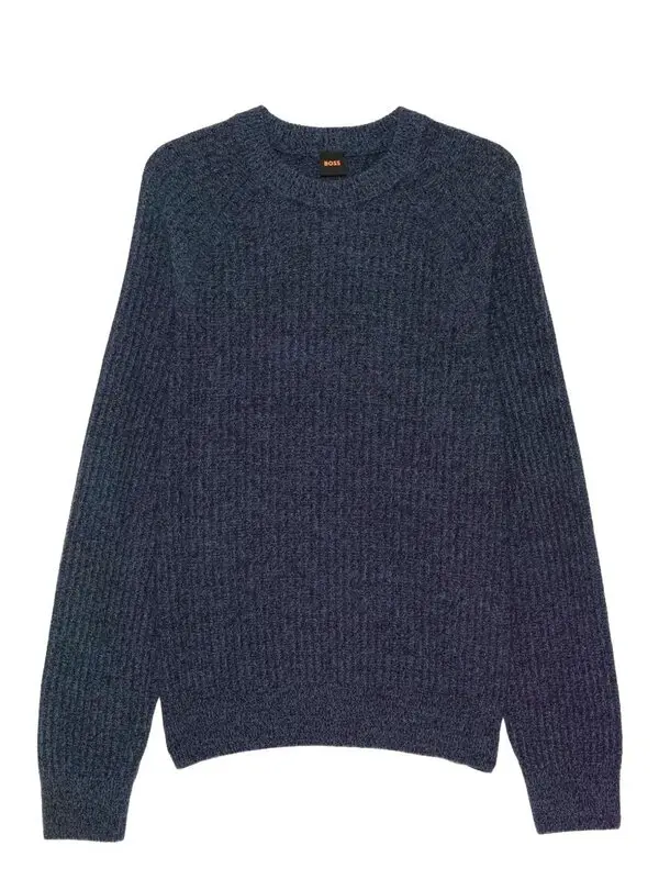 BOSS Textured Knit Sweater - Blue