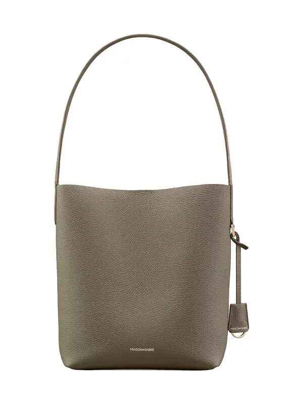 MAISON DE SABRE Grained Texture Bucket Bag - Green