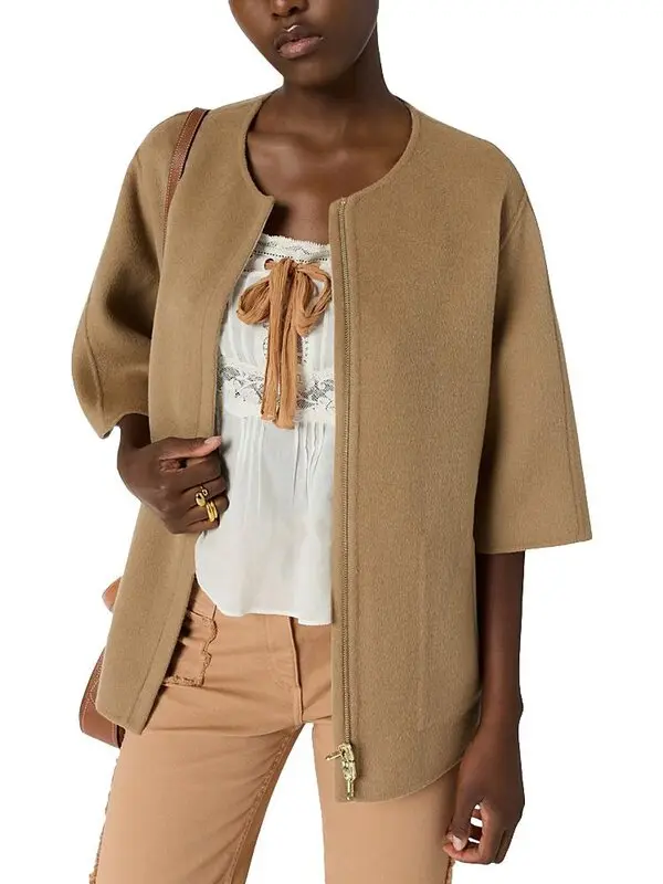 Gerard Darel Prissy Wool Coat - Straw