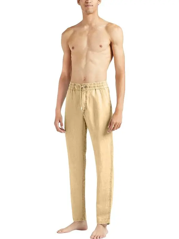 Vilebrequin Linen Regular Fit Pants - Mocha