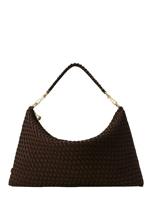 NAGHEDI Porto Medium Woven Shoulder Bag - Chocolate