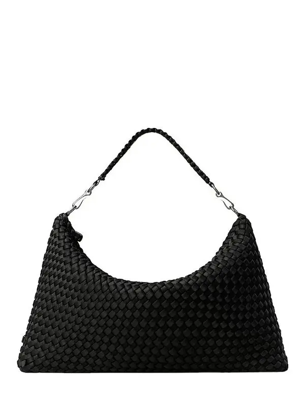 NAGHEDI Porto Medium Woven Shoulder Bag - Onyx