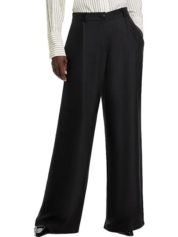 TOCCIN Solara Silk Wide Leg Pants - Jet