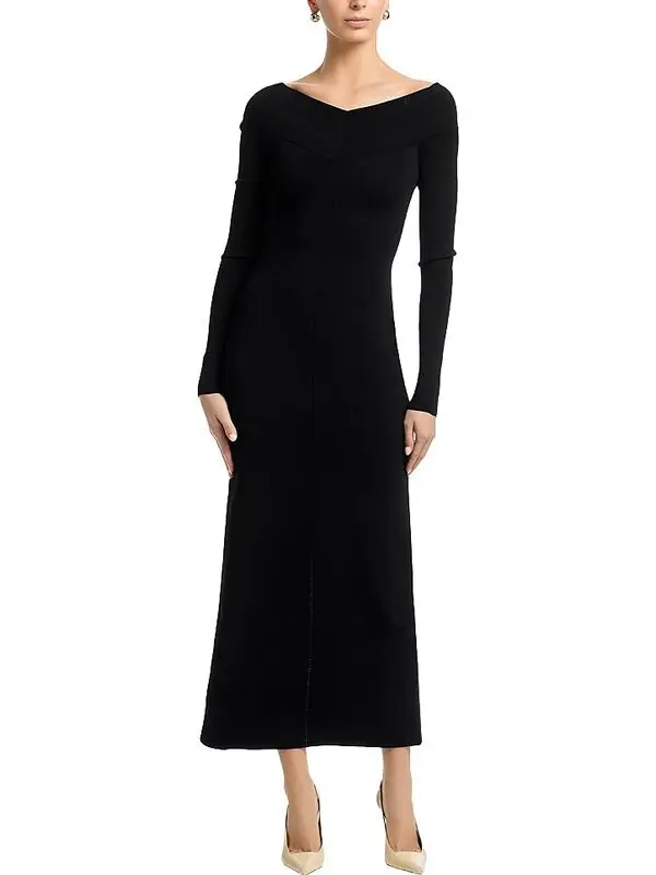 Stella McCartney Compact Knit Midi Dress - Black