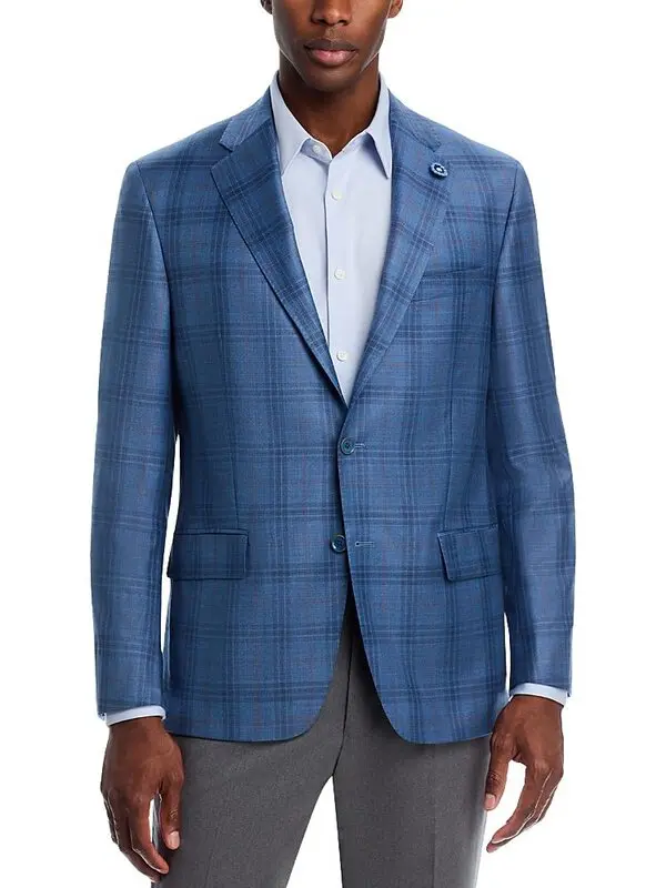 Hart Schaffner Marx Classic Fit Plaid Sport Coat - Blue/ Brown