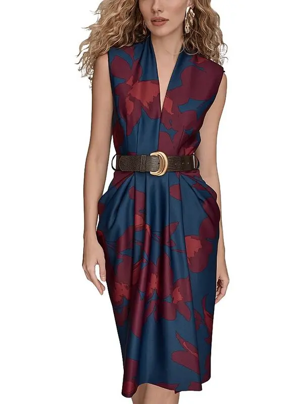 Donna Karan New York Belted Scuba Dress - Eclipse Multi