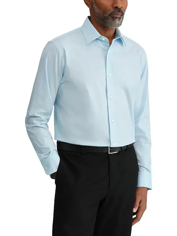 Bloomingdale'S Regular Fit Stretch Dress Shirt Exclusive - Aqua Blue