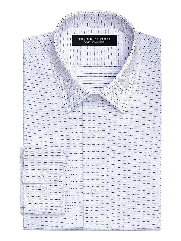 Bloomingdale'S Slim Fit Stretch Dress Shirt Exclusive - White/ Blue