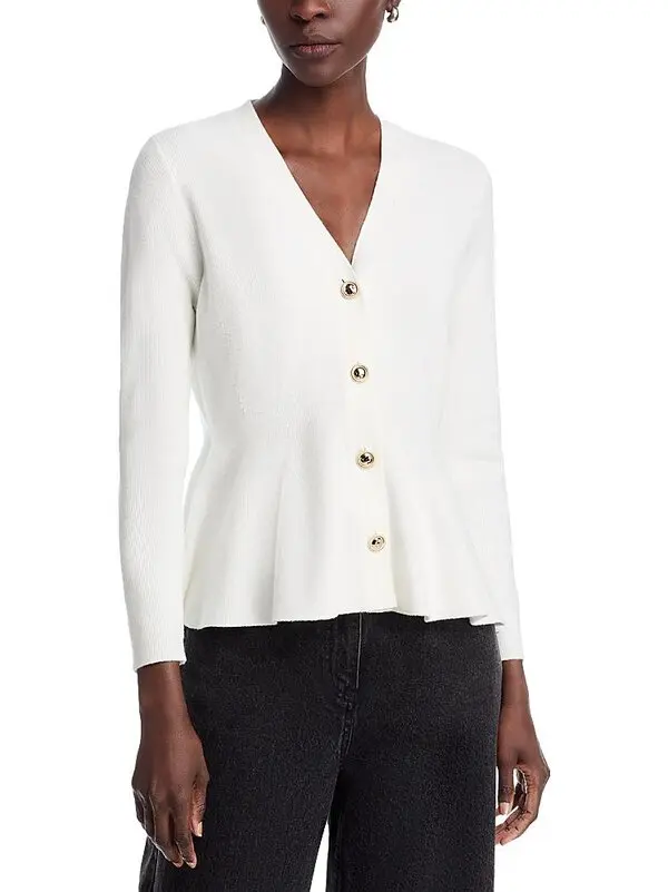 SIONI Peplum Cardigan - Eggshell