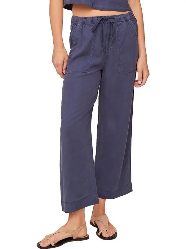 Bella Dahl Easy Pocket Wide Leg Cropped Pants - Midnight Surf