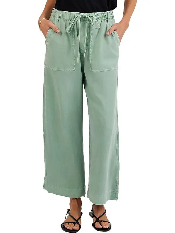Bella Dahl Easy Pocket Wide Leg Cropped Pants - Oasis Green