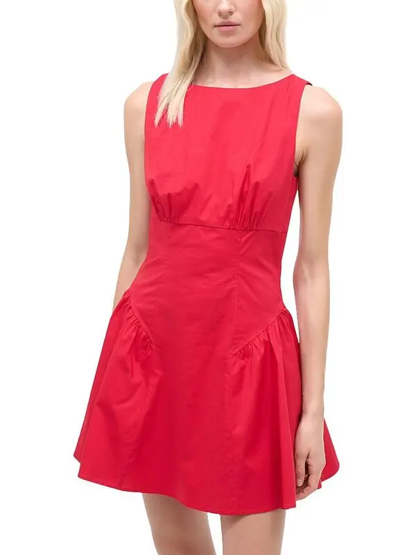 Staud Gwen Mini Dress - Cherry