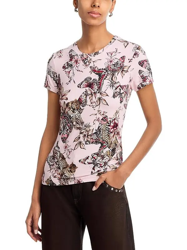 L'Agence Ressi Crewneck Tee - Nectar Butterfly Jungle