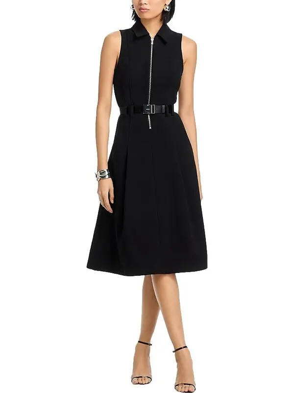 L'Agence Kylo Belted Shirt Dress - Black