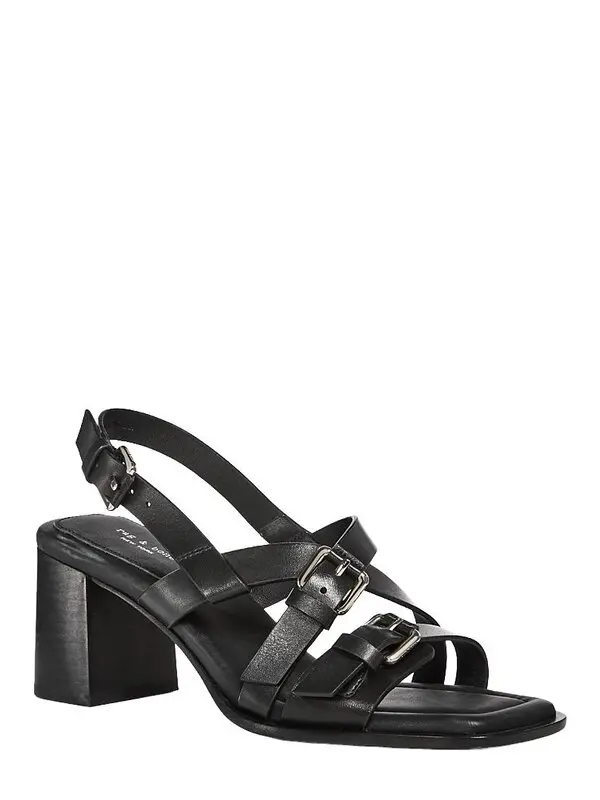 Rag & Bone Harlow Mid Heel Sandals - Black