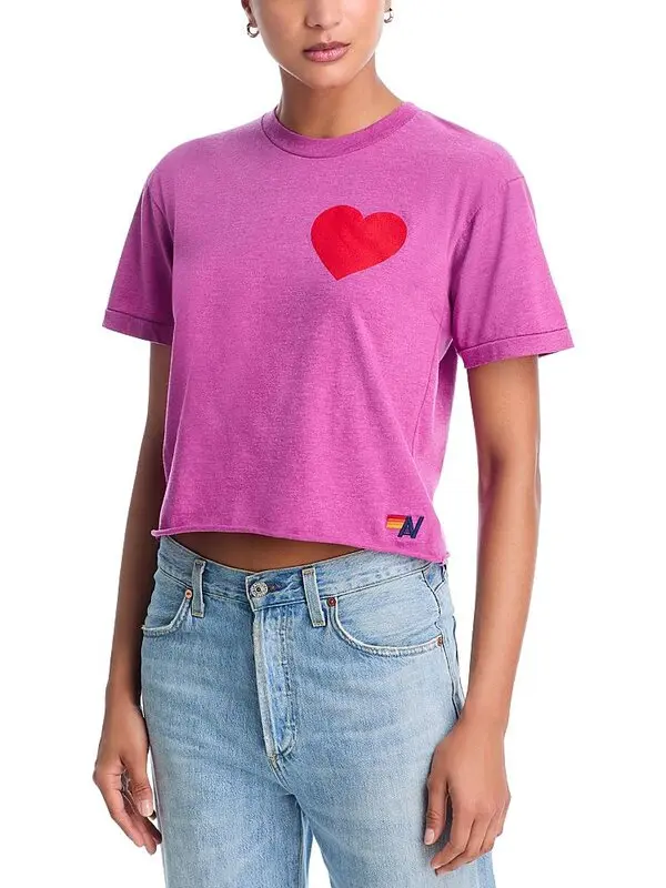 Aviator Nation Circle Palm 2 Boyfriend Tee - Magenta