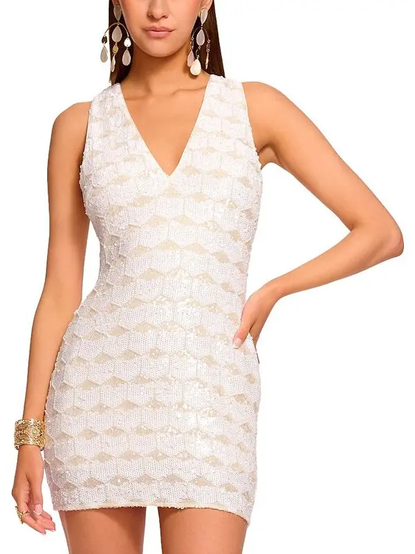 Ramy Brook Ari Sequined Mini Dress - Ivory Sequin