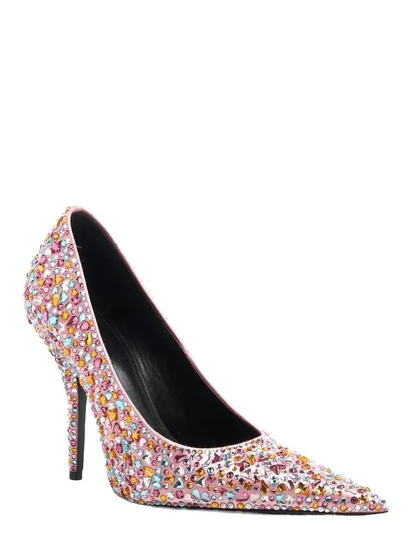 Balenciaga Embellished Pointed Pumps - Pink/multi
