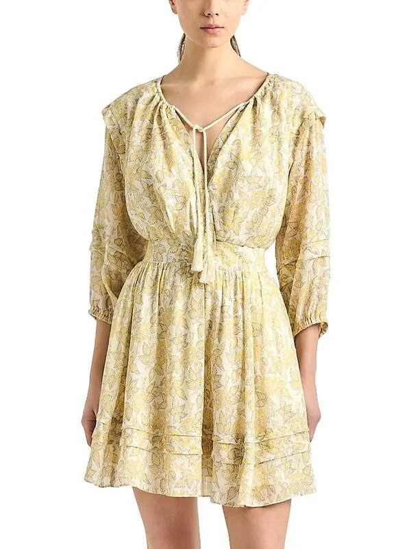 Derek Lam 10 Crosby Solange Printed Dress - Valiase Yellow Floral