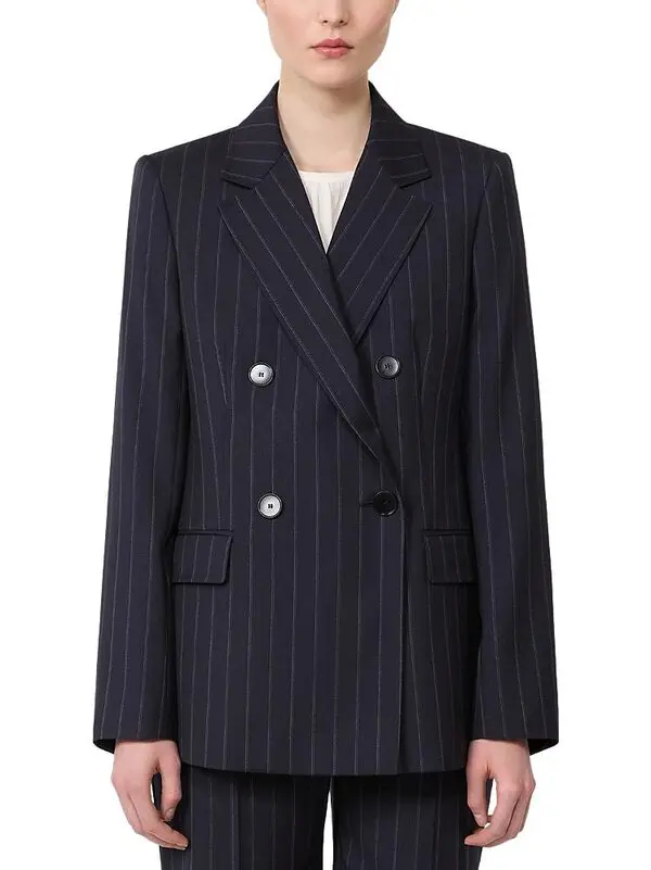 Max Mara Onagro Wool Blazer - Navy