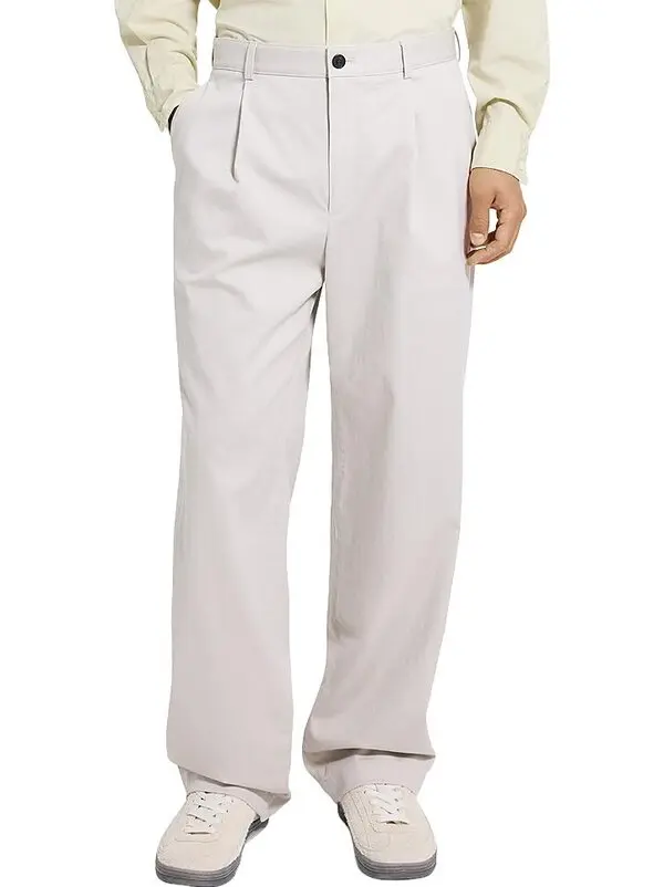 Theory Relaxed Pleated Chino - Silver Cloud
