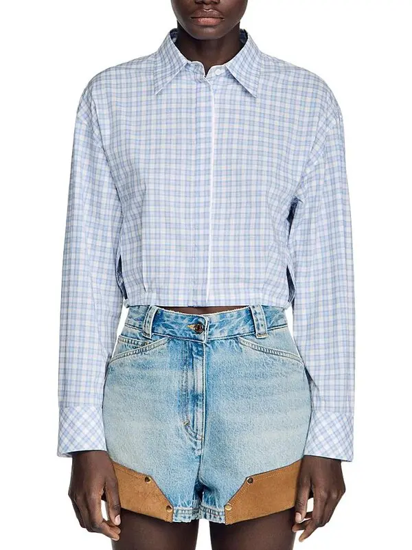 Sandro Edenis Check Shirt - Blue / White