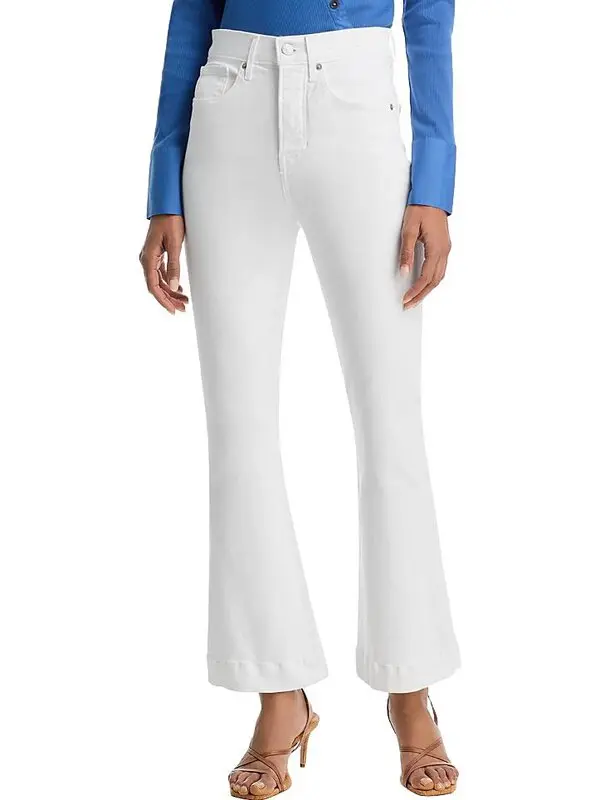 Veronica Beard Carson High-rise Ankle Flare Jeans - White