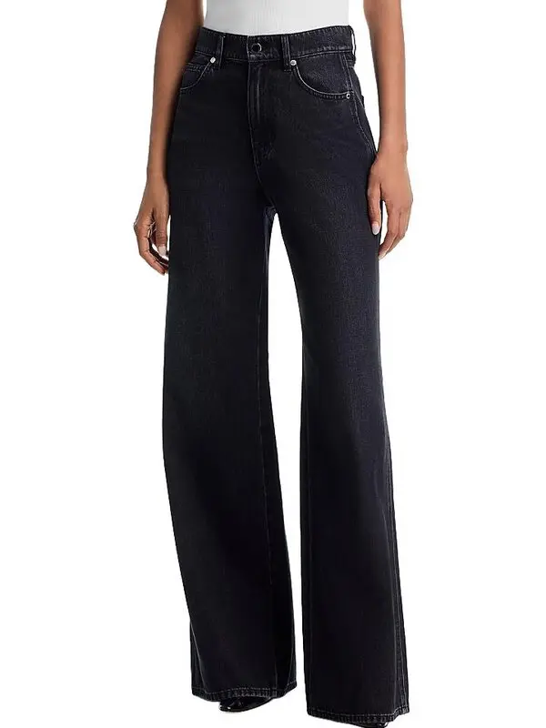 Veronica Beard Kasey Mid Rise Wide Leg Jeans - Washed Ony