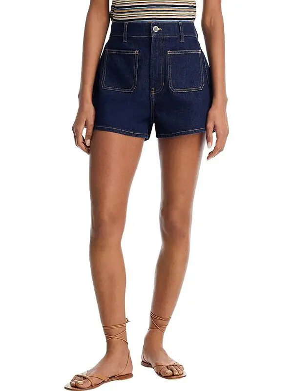 Veronica Beard Elijah Patch Pocket Shorts - Indigo Rin