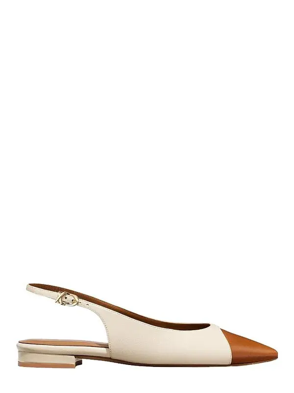 MARGAUX LONNBERG The Elise Slingback Flats - Cotton And Saddle Nappa