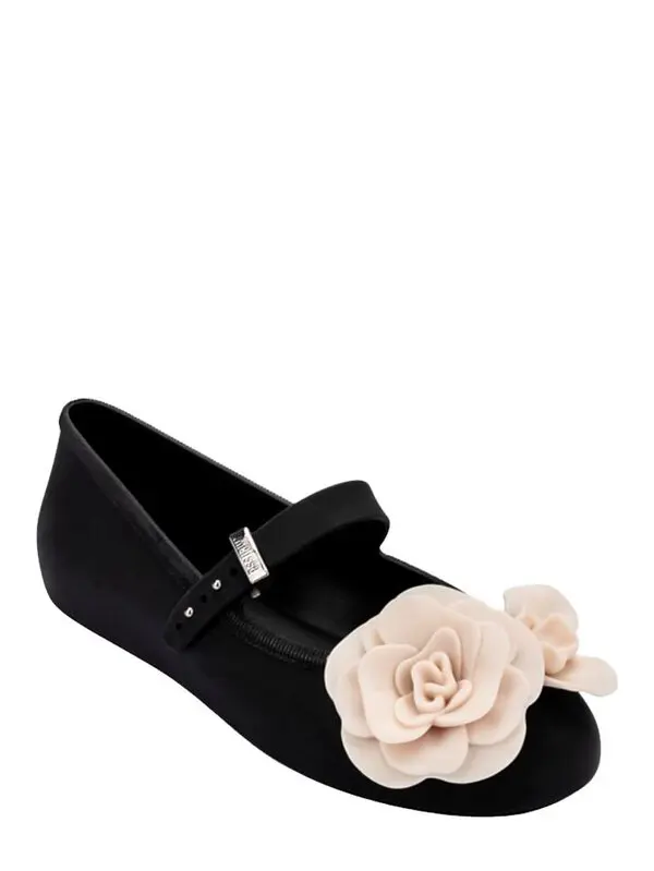 Melissa Soft Petals Ballerinas - Black/beige