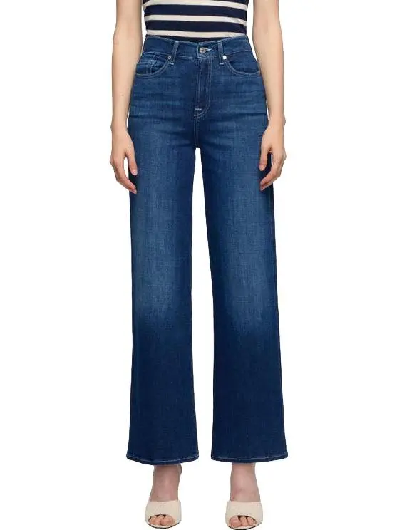 7 For All Mankind Lotta High Waist Ankle Wide Leg Jeans - Stormy Drift