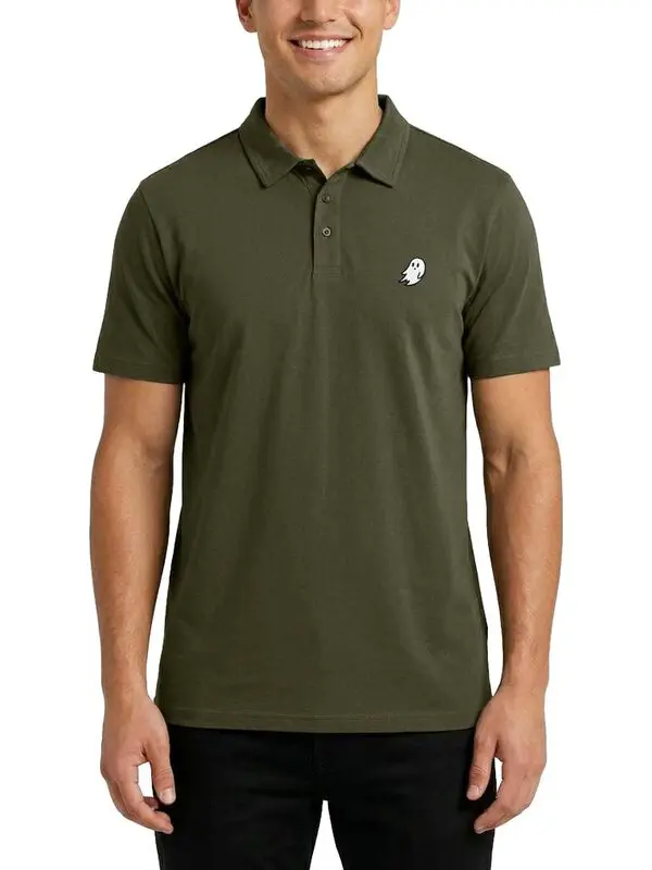DALIX Ghost Midweight Short Sleeve Polo Shirt - Army