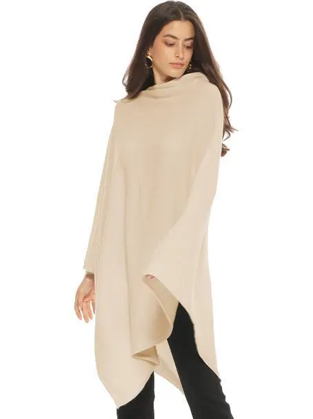MONTICELLI CASHMERE Cashmere Long Poncho - Beige